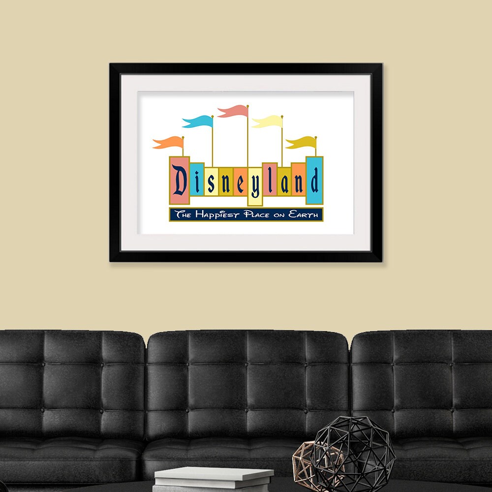 Disneyland Attraction Posters Vintage 'happiest Place on Earth' Poster ...