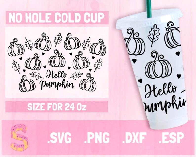 Autumn No Hole SVG, Fall Cup Wrap Svg, No Hole Venti Cold Cups Wrap for ...