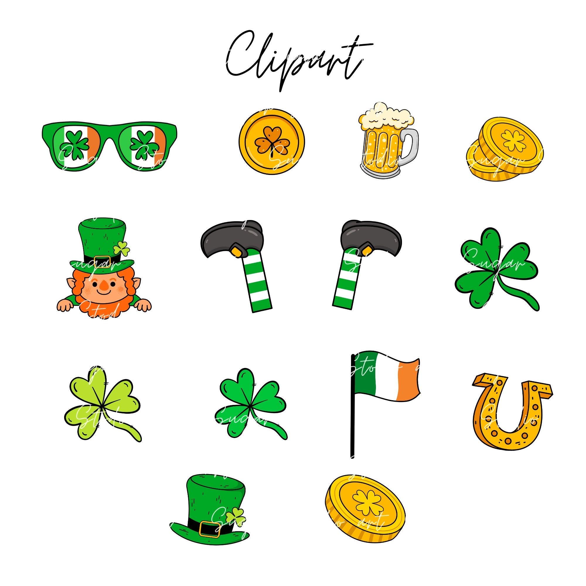 St.patrick Doodle Letters, Clover Alphabet PNG, St.patrick Day Clipart ...