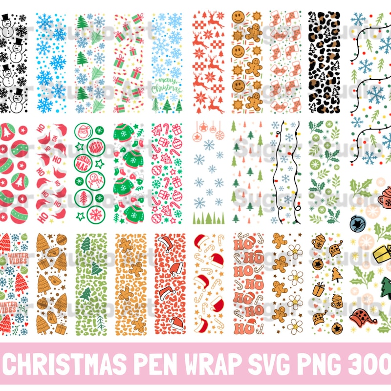 Christmas Vinyl Pen Wraps - Etsy