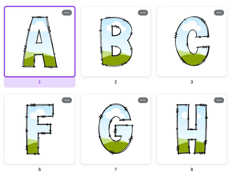 Fill Your Own Doodle Letters on CANVA, Drag and Drop Alphaset Alphabet ...