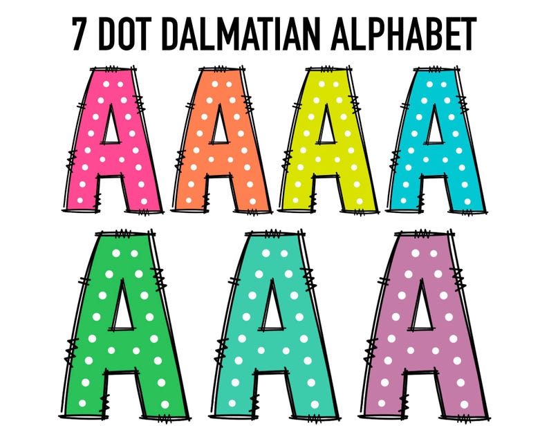 Dot Dalmatian and Leopard Alphabet With Background Png, Custom ...