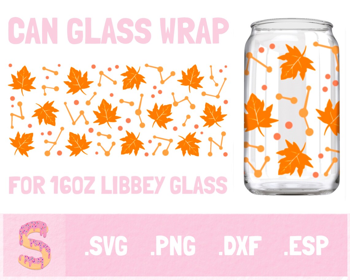 9 Autumn Can Glass Wrap SVG Fall Libbey Svg Pumpkin Svg - Etsy