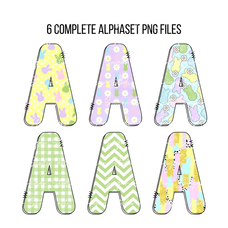 Easter Day Alphabet Letters PNG Bundle, Easter Clipart Png, Bunny ...