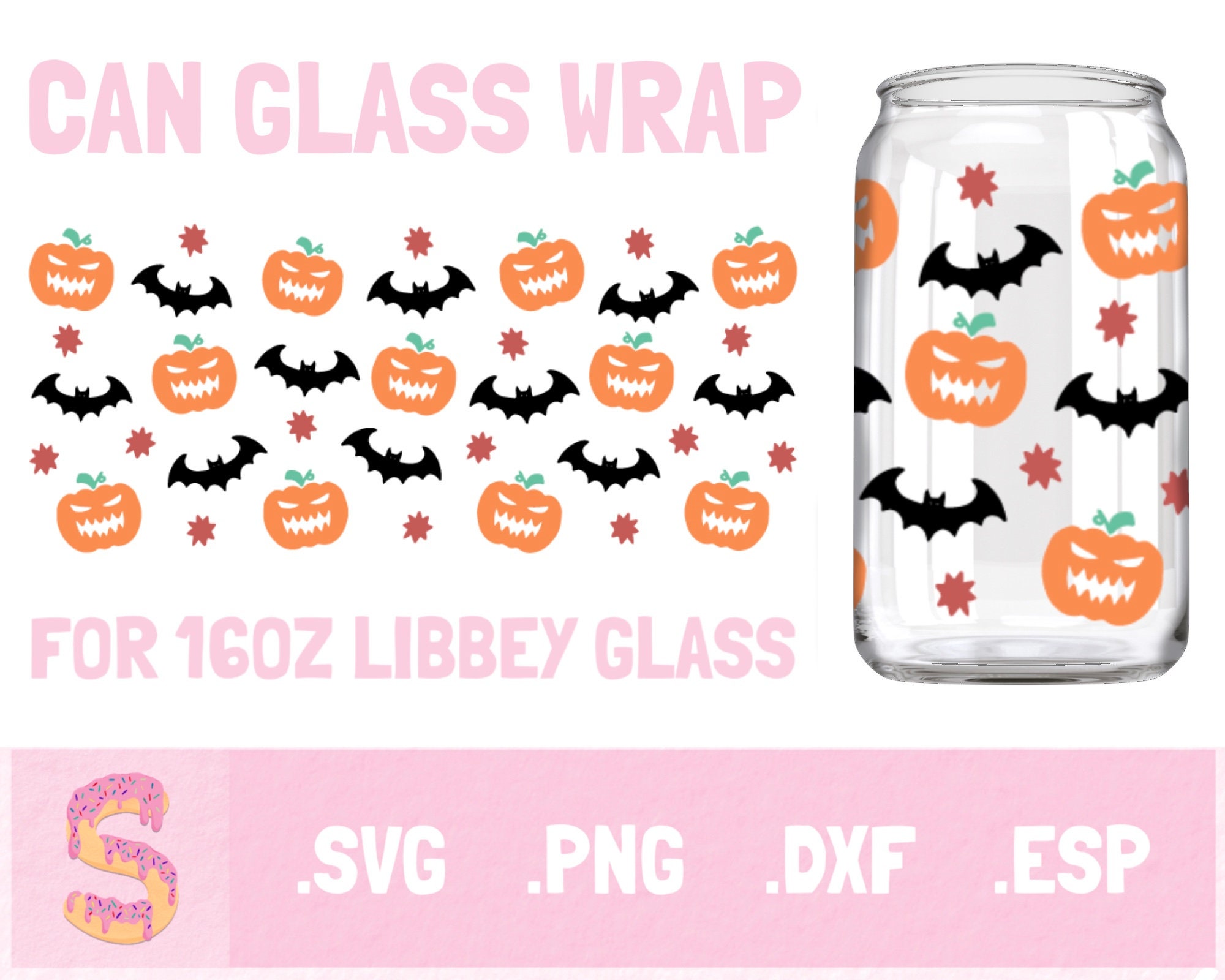 9 Halloween Can Glass Wrap SVG, Halloween Libbey Svg, Spooky Svg, Ghost ...