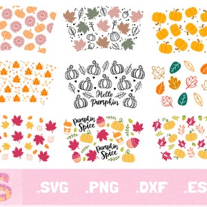 Autumn No Hole SVG, Fall Cup Wrap Svg, No Hole Venti Cold Cups Wrap for ...
