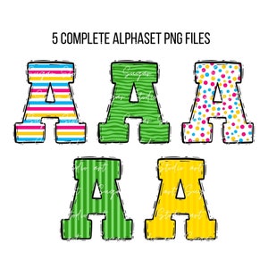 Fiesta Doodle Alphabet Bundle, Fiesta PNG Letters, Numbers ...