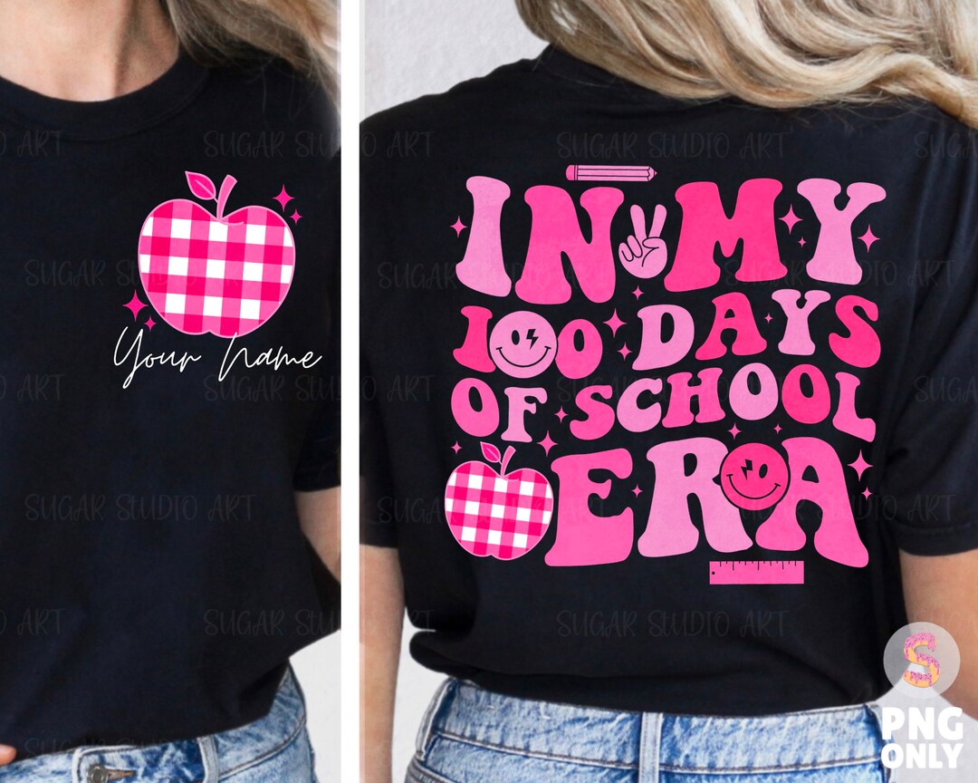 In My 100 Days of School Era Png, Retro Teacher 100 Days Shirt Png ...