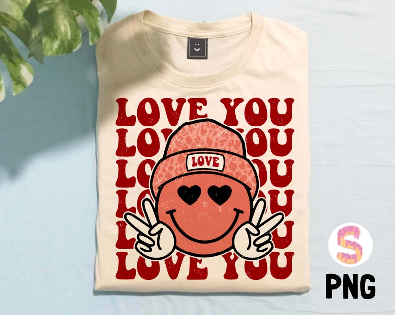 Valentine Png Love You Png Smileyy Face Png Retro Valentine - Etsy