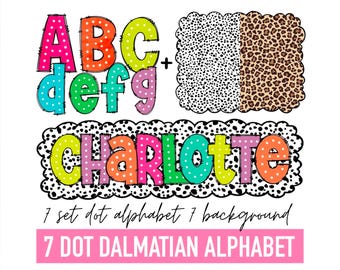 Dot Dalmatian Alphabet With Background Png, Custom Dalmatian Dot, 21 ...