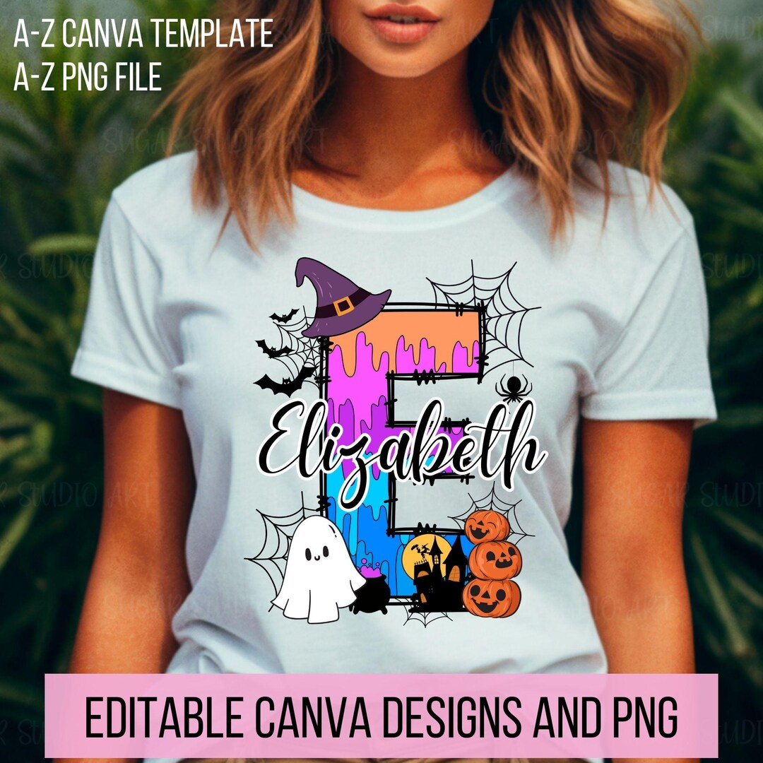 Editable Halloween Spooky Witch Hat Doodle Letters Png, Canva Template ...