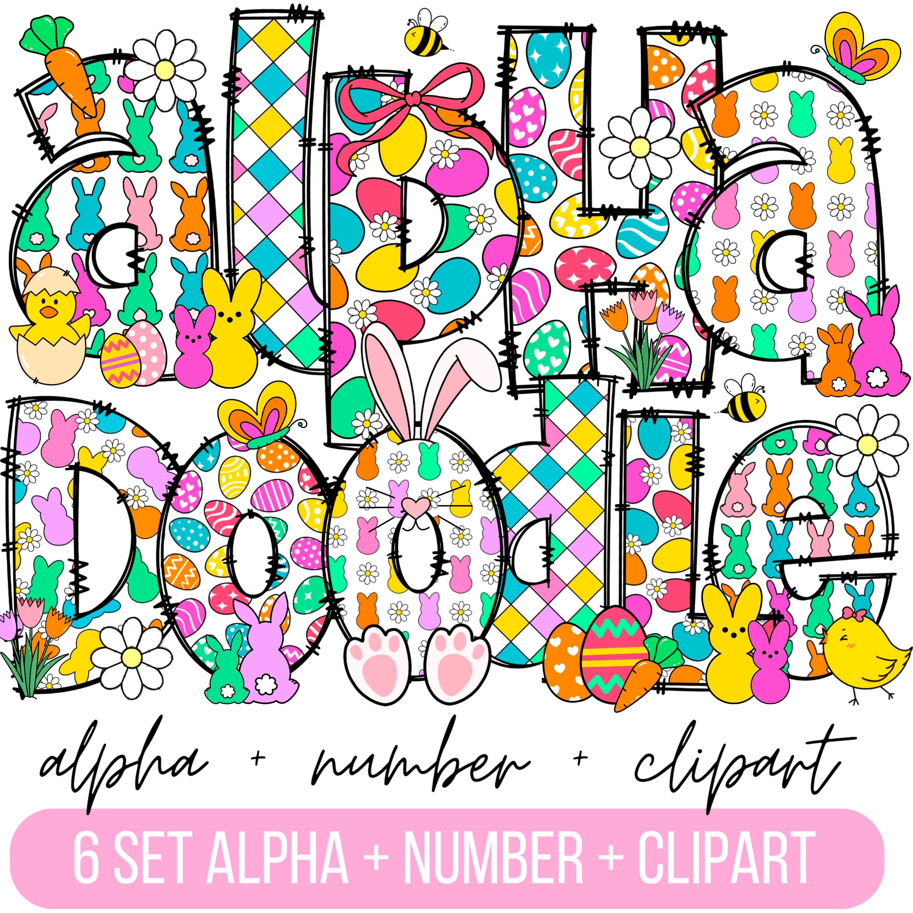 Easter Day Alphabet Letters PNG Bundle V3, Easter Clipart Png, Bunny ...