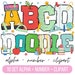 School Teacher Doodle Alphabet Bundle, Teacher PNG Letters, Numbers ...