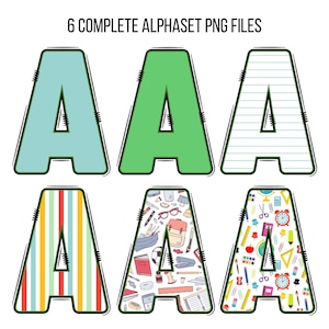 School Teacher Doodle Alphabet Bundle, Teacher PNG Letters, Numbers ...