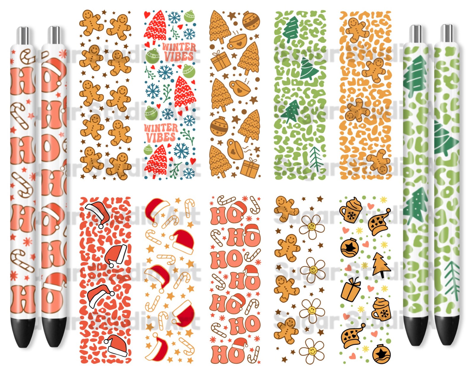 10 Christmas Pen Wrap Bundle Pen Wraps Svg Christmas Svg - Etsy