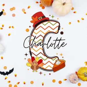 Thanksgiving Doodle Alphabet Bundle, Autumn PNG Letters, Numbers ...
