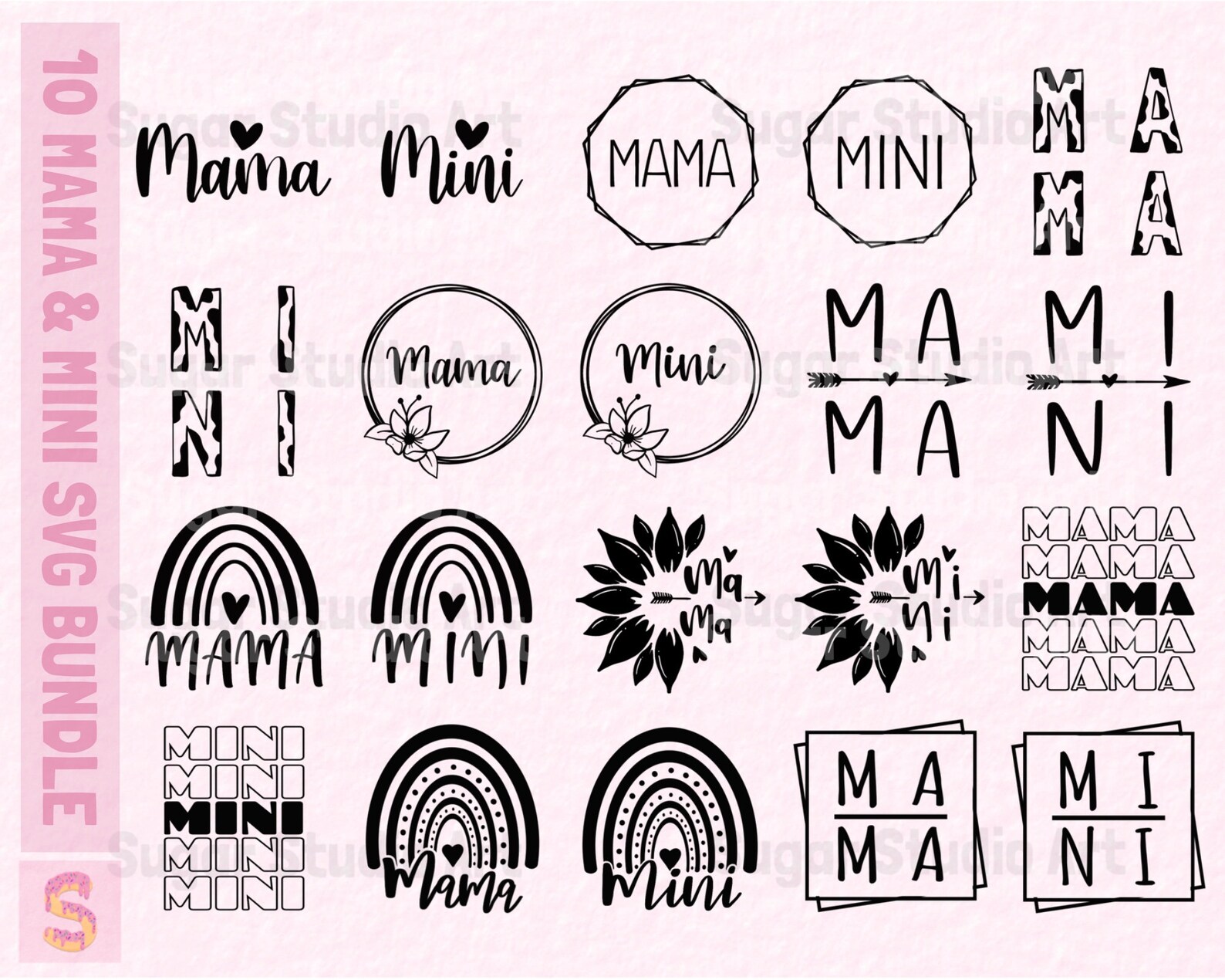 Mama and Mini SVG Bundle, Mommy and Me Bundle SVG File for Cricut ...