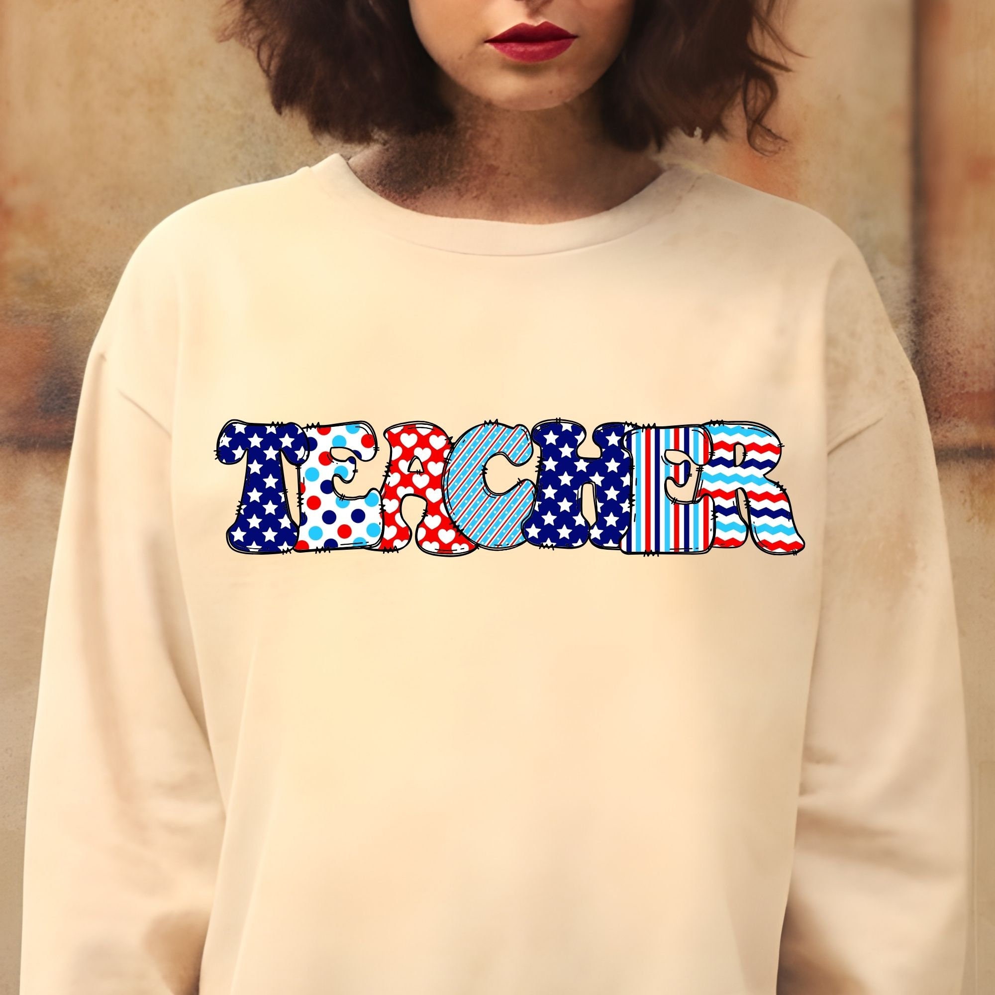Patriotic Doodle Alphabet Bundle, 4th of July PNG Letters, Numbers ...