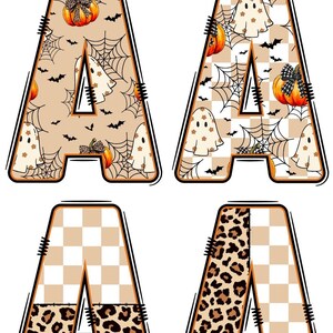 Halloween Doodle Letters PNG Files, Halloween Leopard Letters, Doodle ...