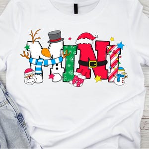Christmas Doodle Alphabet Bundle, Santa PNG Letters, Numbers ...