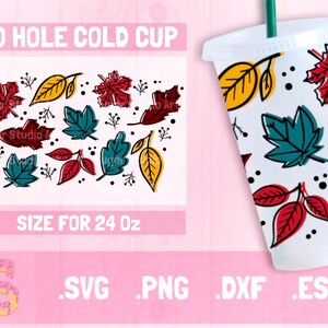 Autumn No Hole SVG, Fall Cup Wrap Svg, No Hole Venti Cold Cups Wrap for ...