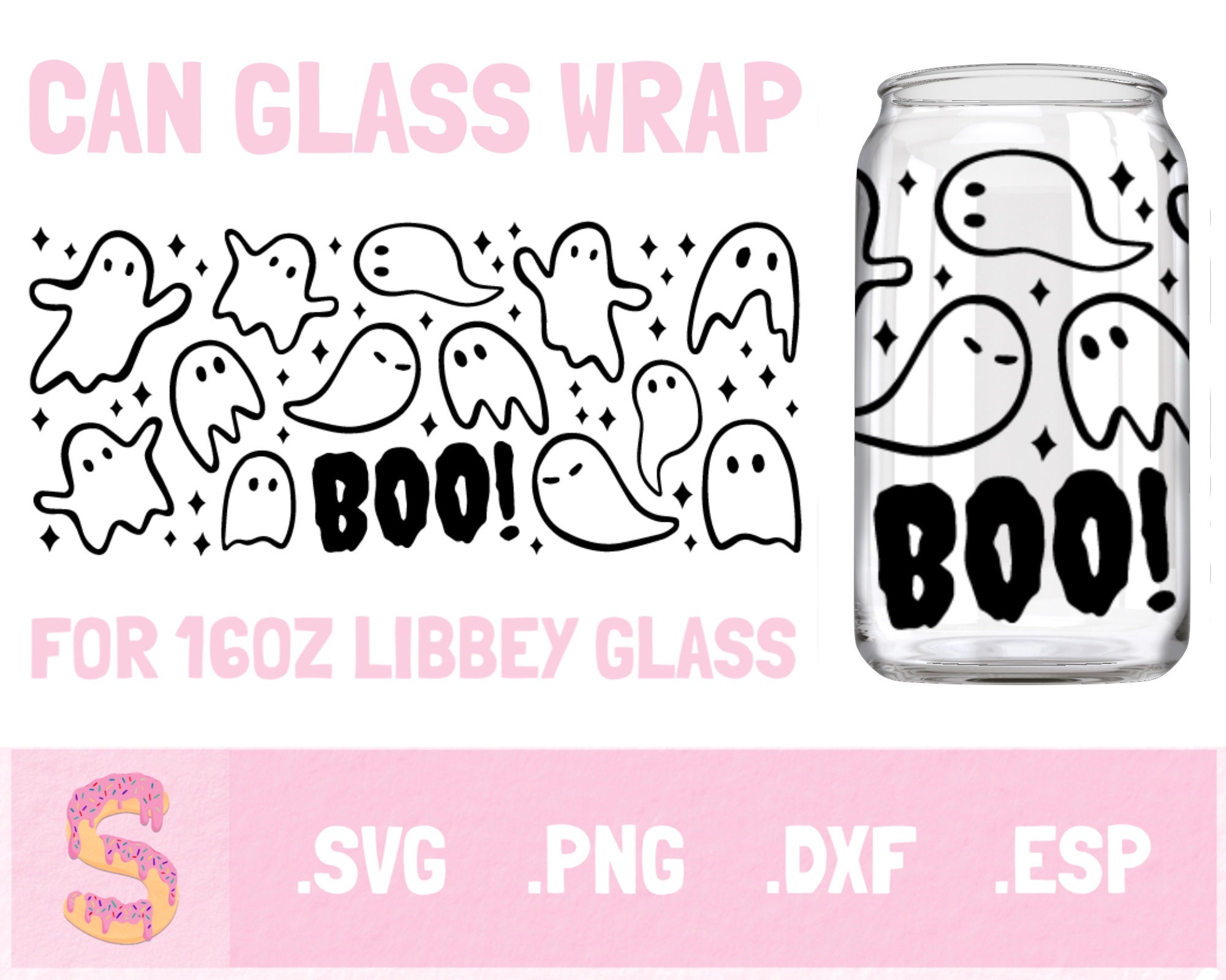 9 Halloween Can Glass Wrap SVG, Halloween Libbey Svg, Spooky Svg, Ghost ...