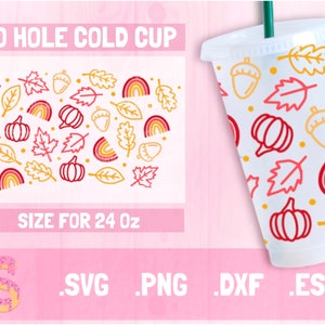 Autumn No Hole SVG, Fall Cup Wrap Svg, No Hole Venti Cold Cups Wrap for ...