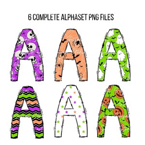 Halloween Doodle Letters PNG Files, Make Your Own Name, Doodle Alpha ...