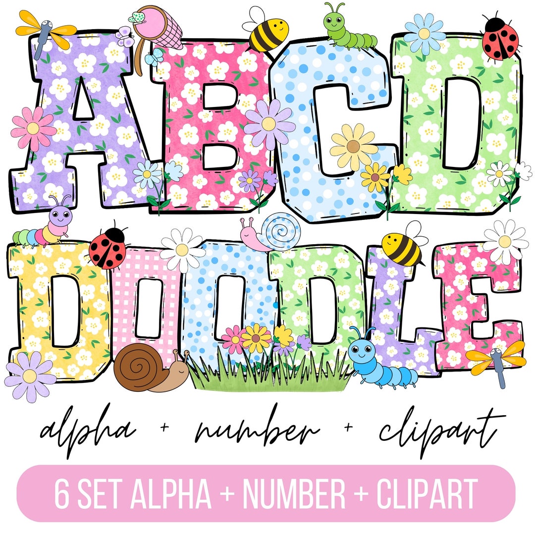 Spring Floral Alphabet Letters PNG Bundle, Spring Clipart Png, Spring ...