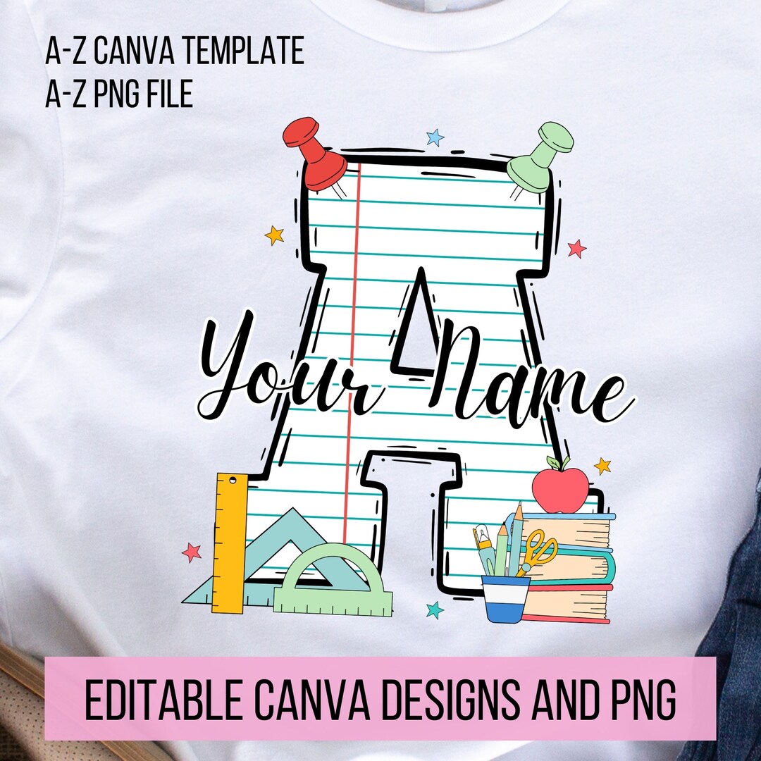 Editable Teacher School Doodle Letters Png, Back to School Canva ...