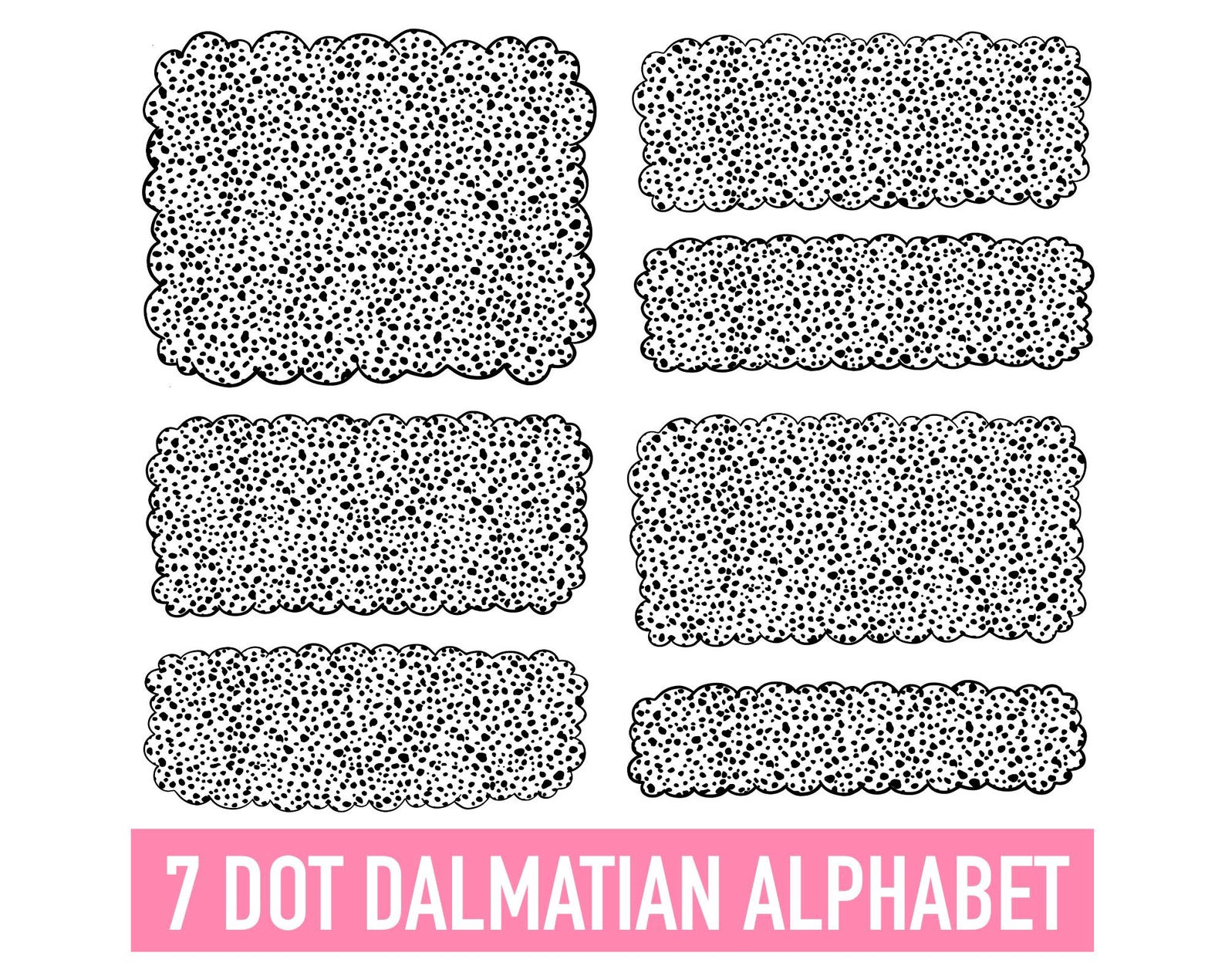 Dot Dalmatian and Leopard Alphabet With Background Png, Custom ...