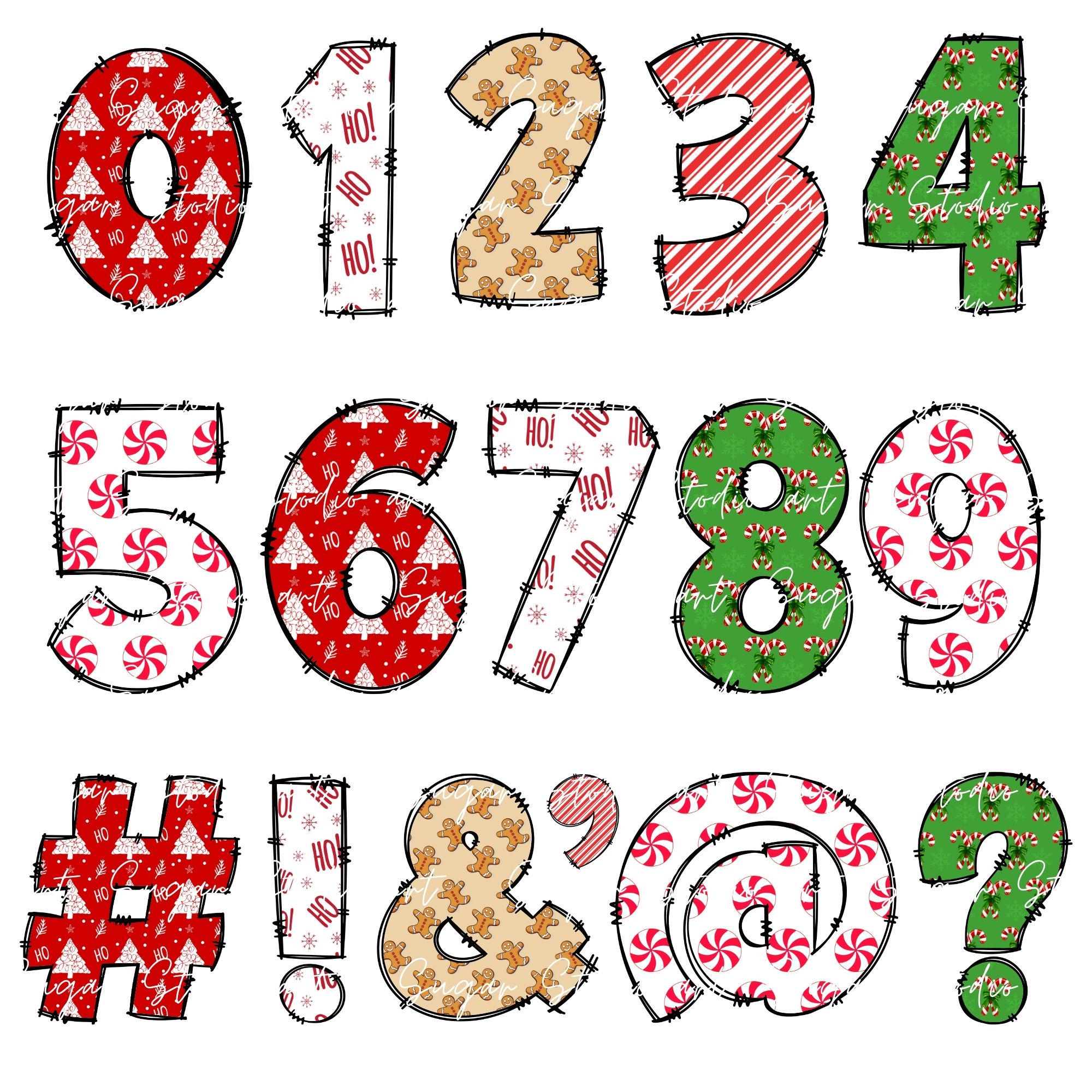 Christmas Doodle Letters, Christmas Alphabet PNG, Christmas Letters ...