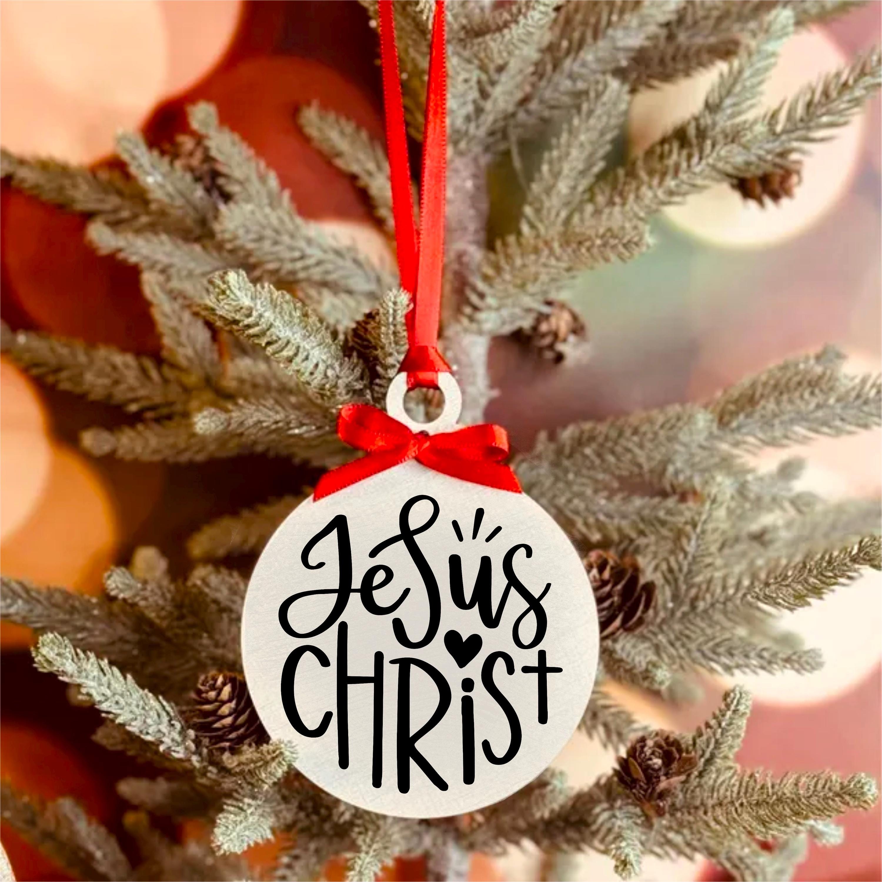 Hand Lettered Christmas Ornament SVG, Names of Christ Ornament ...