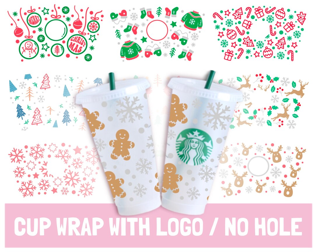 10 Christmas Cup Wrap Svg Bundle, Coffee Wrap Svg, Christmas Svg, Venti ...