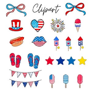 4th of July Alphabet Set PNG, Patriotic, American Flag Doodle Letters ...