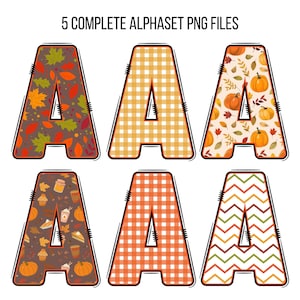 Thanksgiving Doodle Alphabet Bundle, Autumn PNG Letters, Numbers ...
