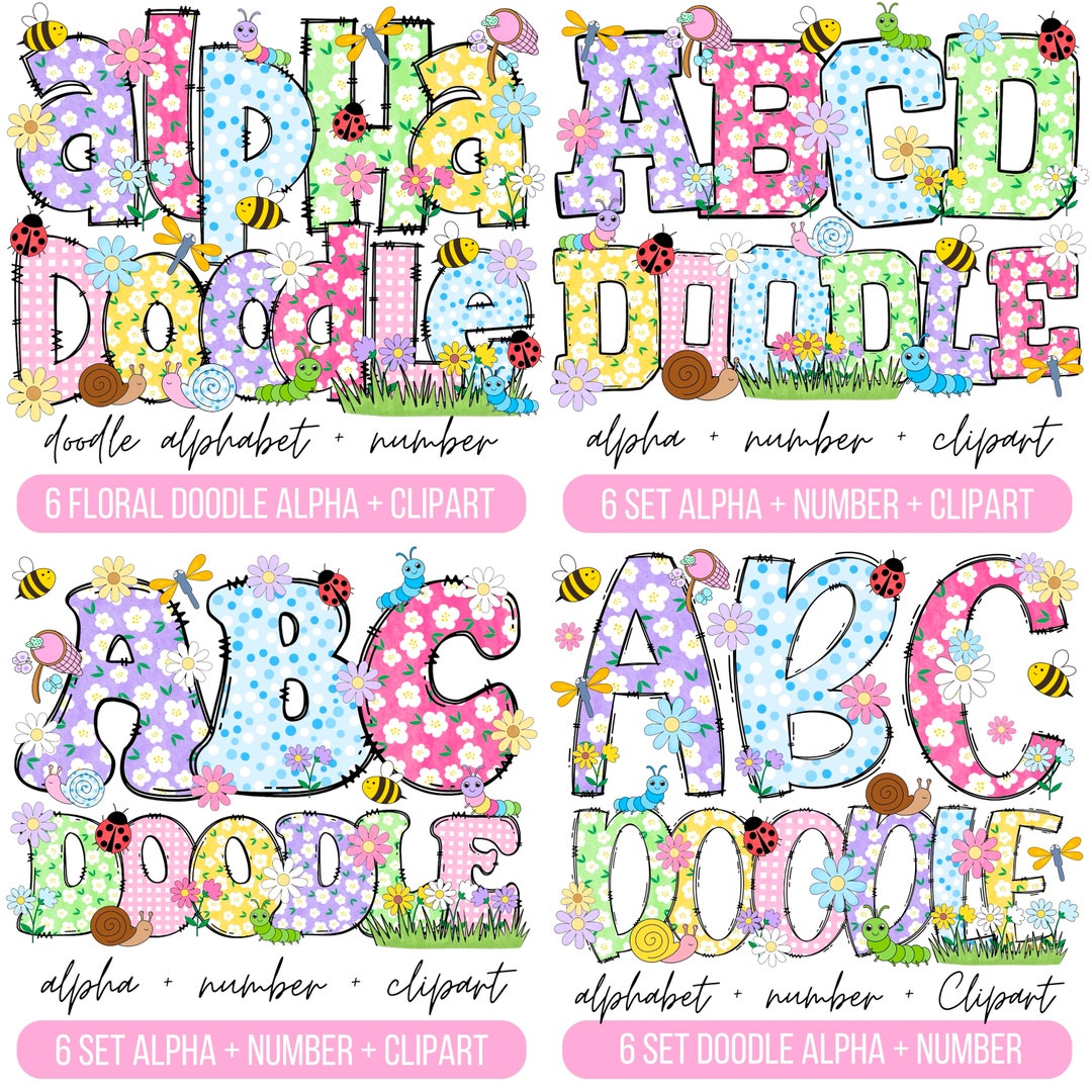 Spring Floral Alphabet Letters PNG Bundle, Spring Clipart Png, Spring ...