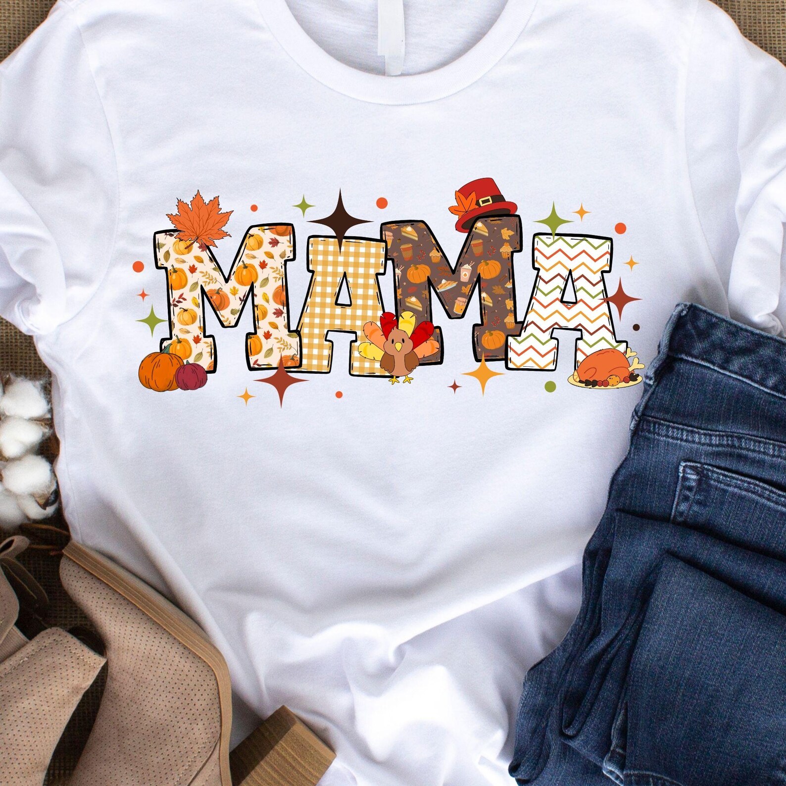 Thanksgiving Doodle Alphabet Bundle, Autumn PNG Letters, Numbers ...