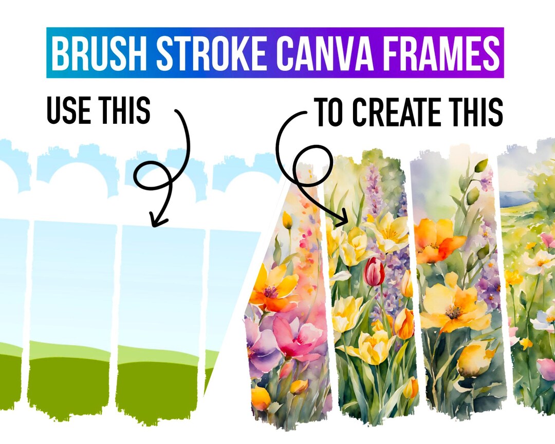 Brush Stroke Canva Frame Template, Canva Frames, Paint Stroke Frame ...