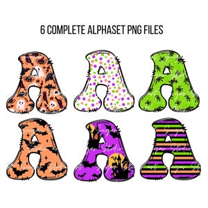 Halloween Doodle Letters PNG Files, Make Your Own Name, Doodle Alpha ...