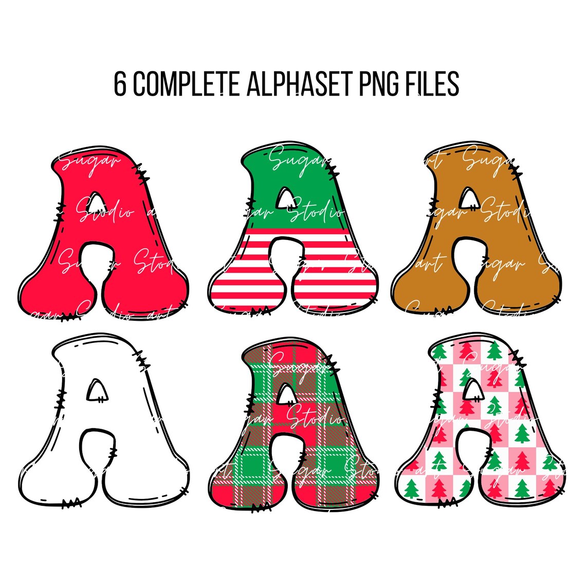 Christmas Alphabet PNG Christmas Letters Numbers Clipart Santa Alphabet ...