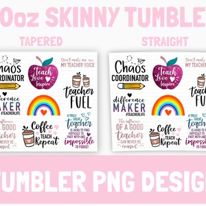 20 Oz Skinny Tumbler Rainbow Glitter Teacher Tumbler, Teach Love ...