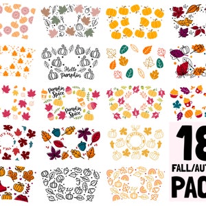 Autumn No Hole SVG, Fall Cup Wrap Svg, No Hole Venti Cold Cups Wrap for ...