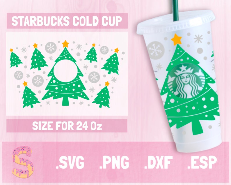 20 Christmas No Hole and With Hole Svg, Cup Wrap Svg, Cup 24oz ...