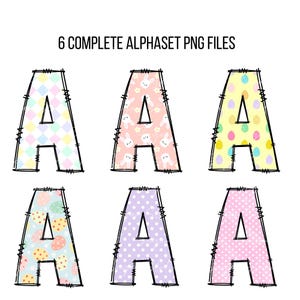 Easter Day Alphabet Letters PNG Bundle, Easter Clipart Png, Bunny ...