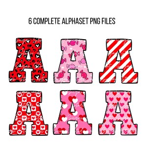 Valentine Doodle Letters V2, Valentines Alphabet PNG, Valentines Day ...