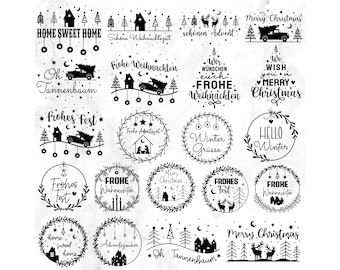 Plotterdatei Weihnachten Svg, Frohe Weihnachten, Schriftzüge Weihnachten Deutsch, Herbst Svg ...