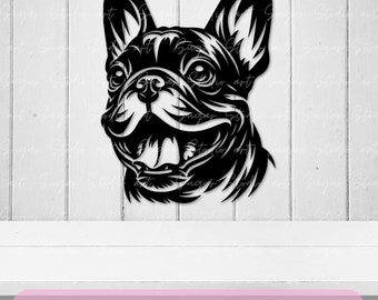 French Bulldog Laser SVG Cut File, French Bulldog Wall Art SVG, DXF ...