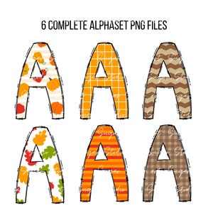 Fall Autumn Doodle Alphabet Bundle, Fall PNG Letters, Numbers ...
