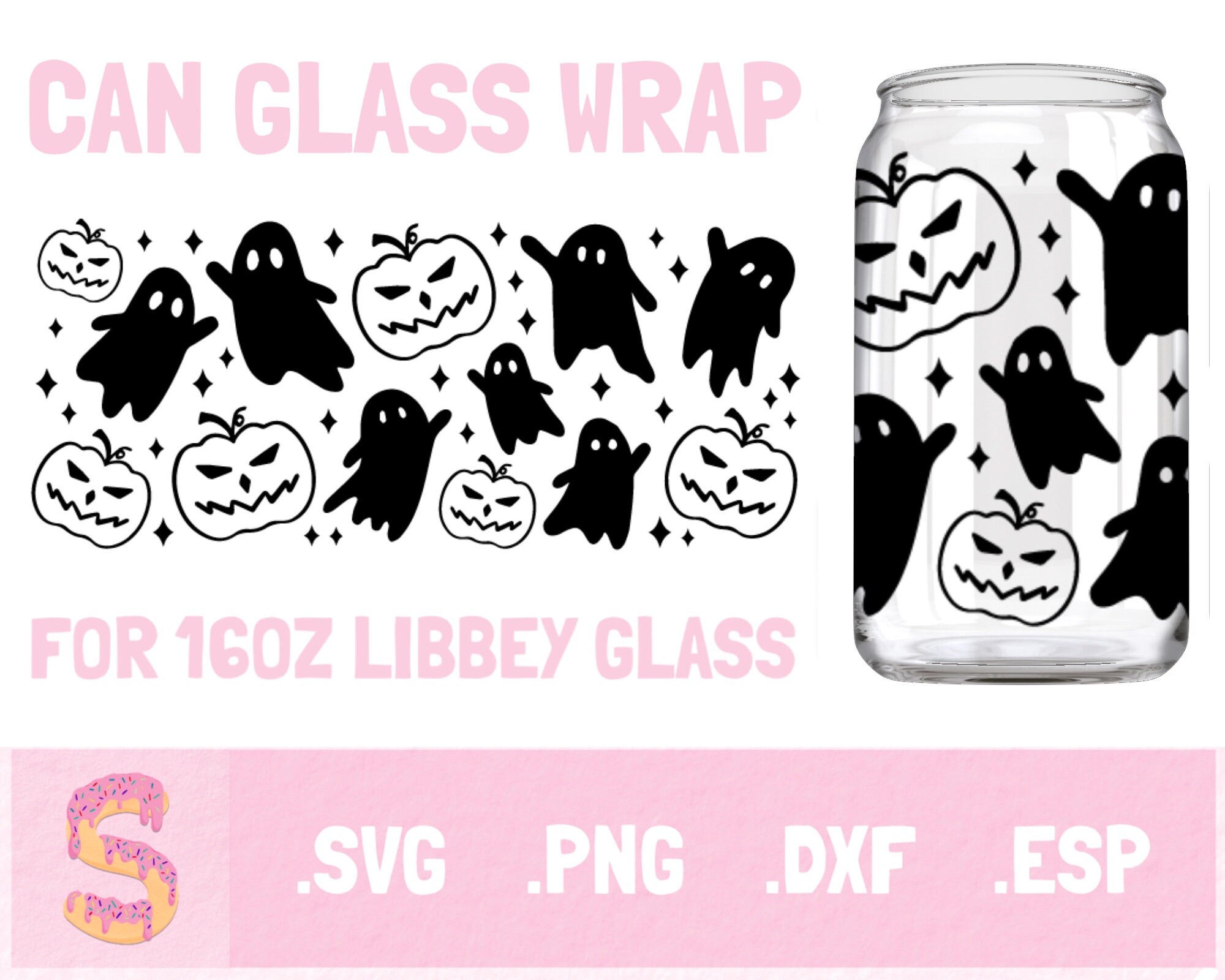 9 Halloween Can Glass Wrap SVG, Halloween Libbey Svg, Spooky Svg, Ghost ...